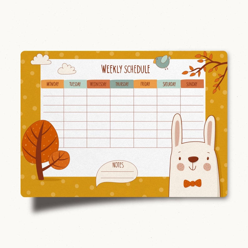 Printable Weekly Schedules Templates. School Daily Digital Planner for ...