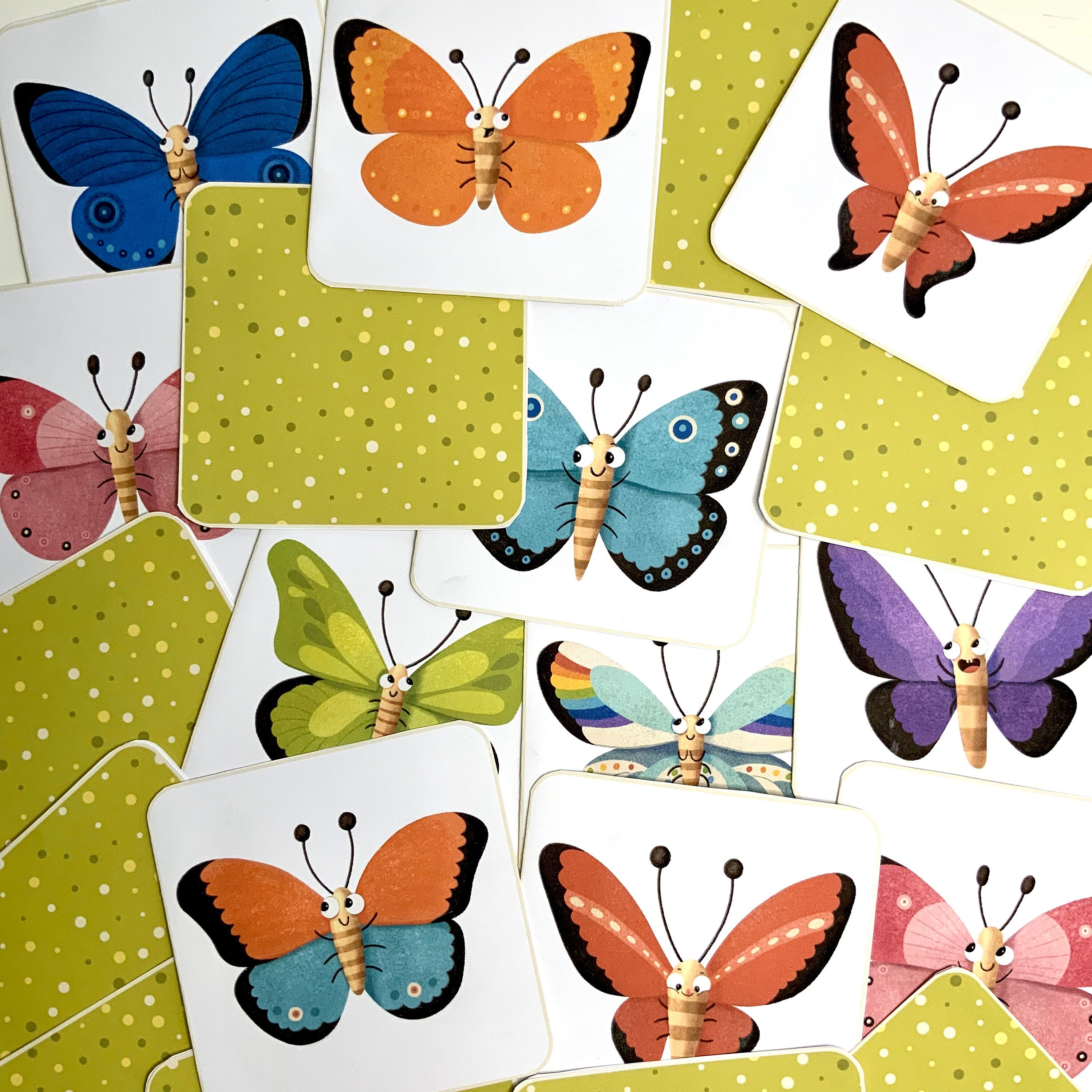 Butterfly Memory Cards for Kids. Montessori Educational Game for ...