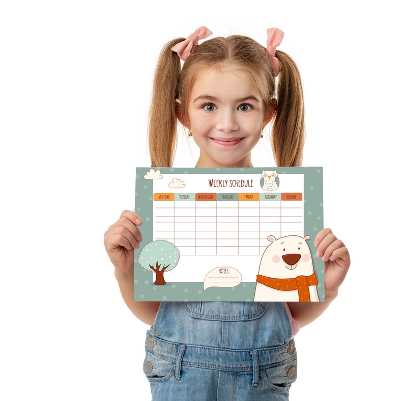 Printable Weekly Schedules Templates. School Daily Digital Planner for ...
