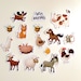 Printable Farm Animals Stickers Set. Doodle Cute Illustrations. Jpeg ...