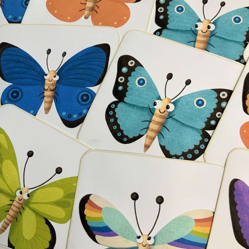 Butterfly Memory Cards for Kids. Montessori Educational Game for ...