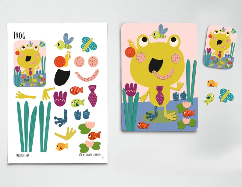 Printable Craft for Kids. Funny Applique - Etsy