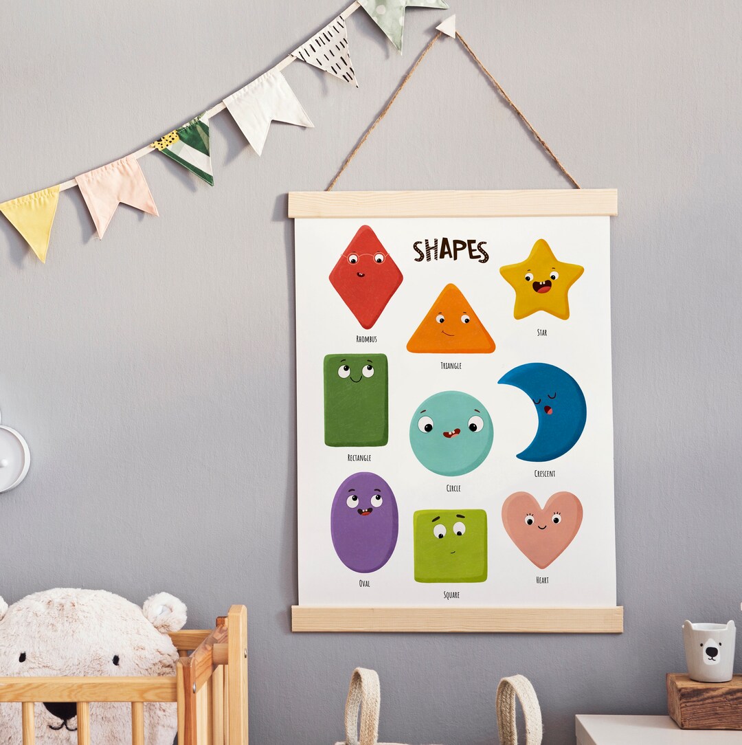 Printable Poster With Super Cute Shapes for Kids. JPEG File - Etsy