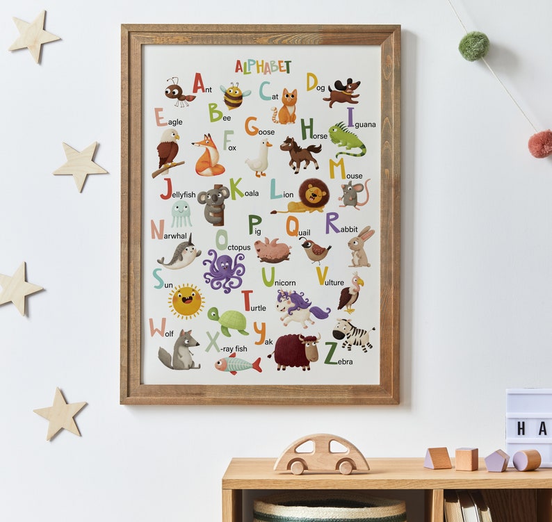 English Alphabet. Printable Poster With Super Cute Animals for Kids - Etsy
