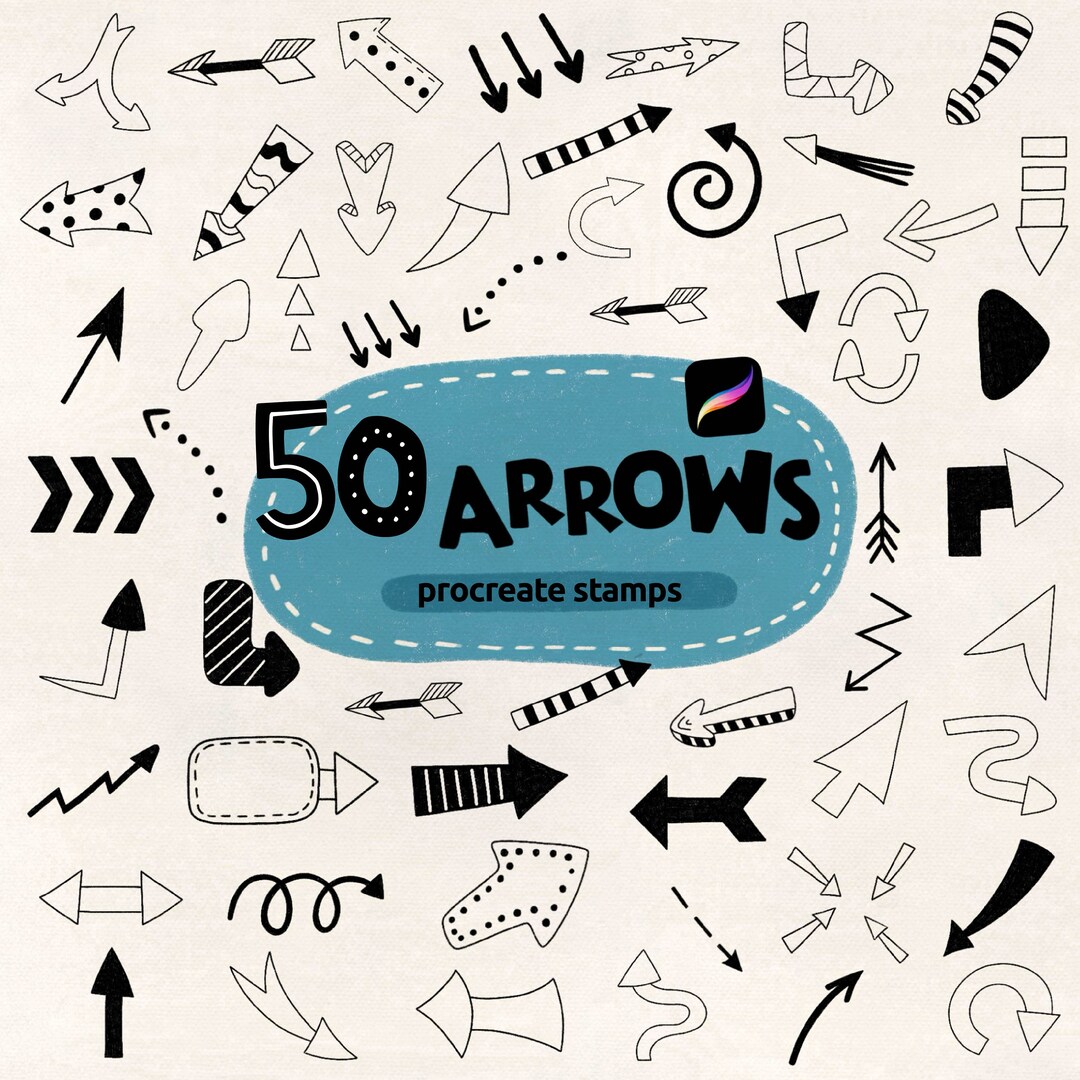 Procreate Arrow Stamp Brushes Set (50 Pack). Instant Download - Etsy