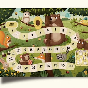 Forest Animals Board Game for Kids: Who is Faster? (PDF File) - Etsy