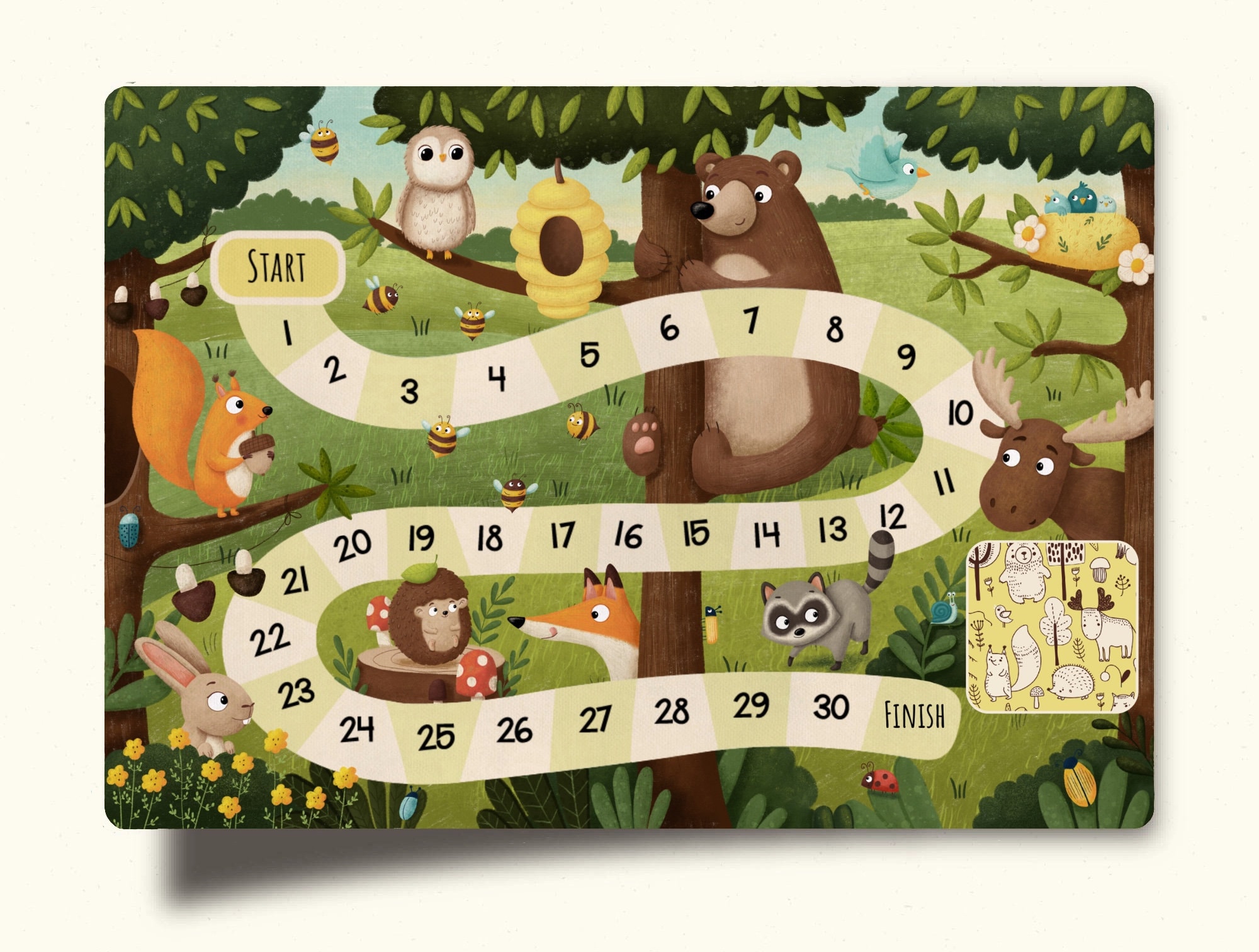 Forest Animals Board Game for Kids: Who is Faster? (PDF File) - Etsy
