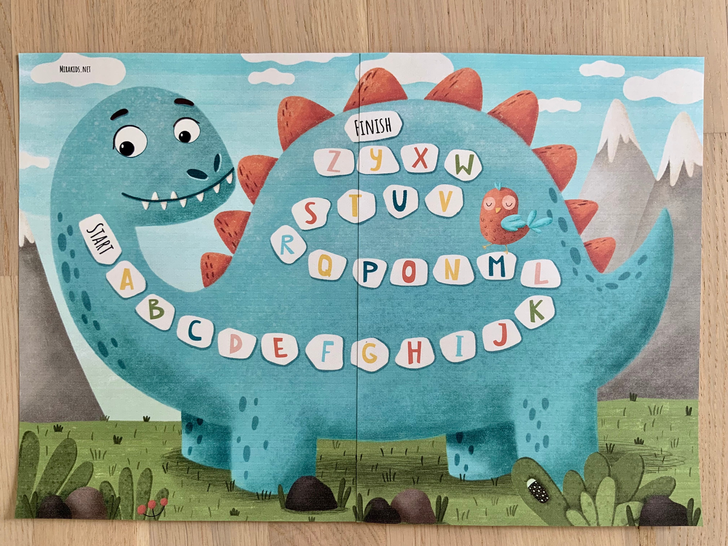 Board Game for Kids. Little Dino and Alphabet. Who is Faster? First ...