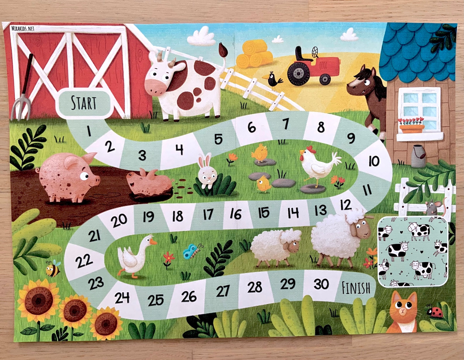 Board Game for Kids. Farm Animals. Who is Faster? First Board Game for ...