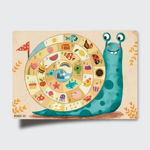 Board Game for Kids. Snail Race. Who is Faster First Board Game for ...