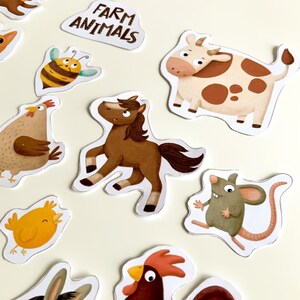 Printable Farm Animals Stickers Set. Doodle Cute Illustrations. Jpeg ...