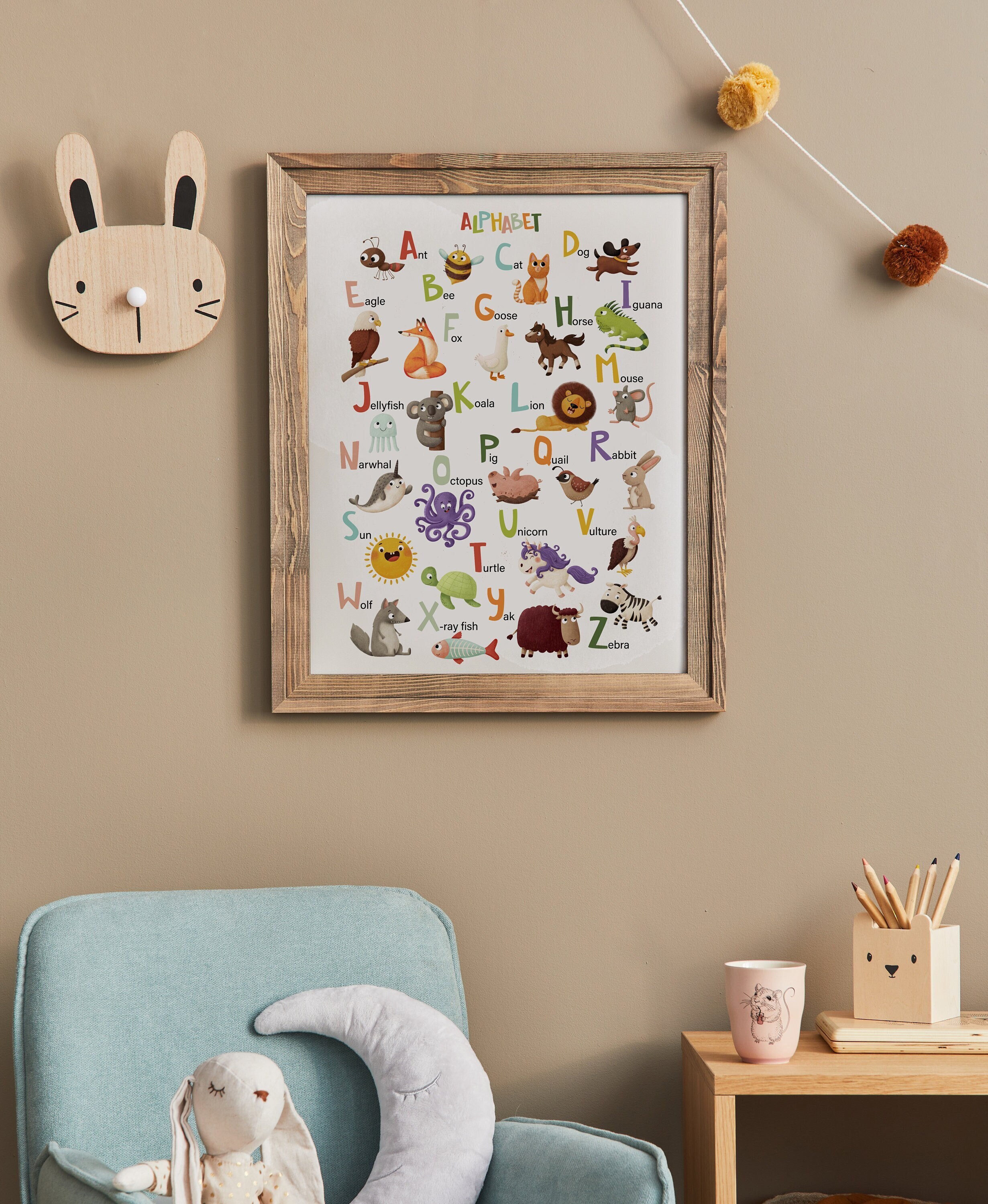 English Alphabet. Printable Poster With Super Cute Animals for Kids - Etsy