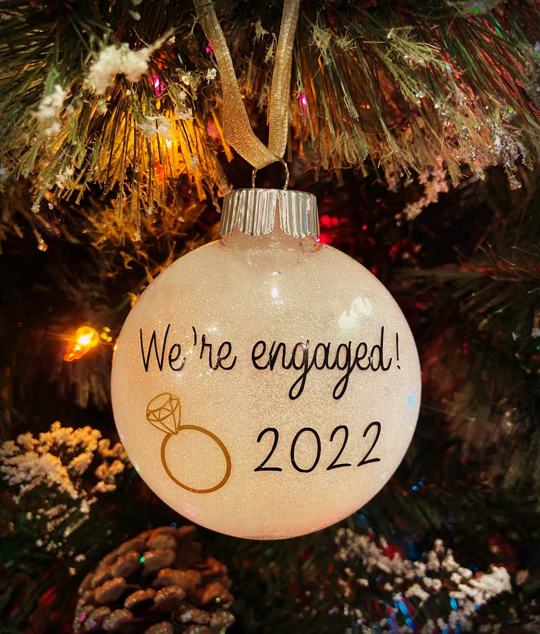 Engaged Ornament Engagement Ornament Couples Ornament - Etsy