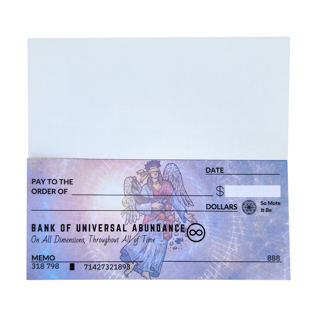 Lady Fortuna Checkbook Manifestation Checks - Etsy