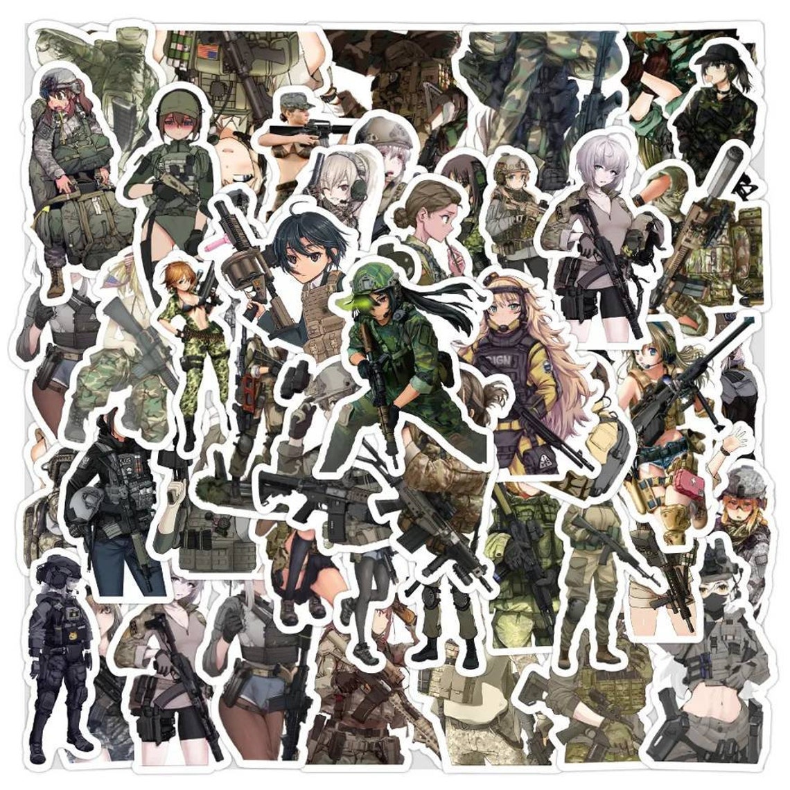 Anime Military Girl Sticker ~ Army Girl Vinyls ~ Anime Decals ~ Anime ...