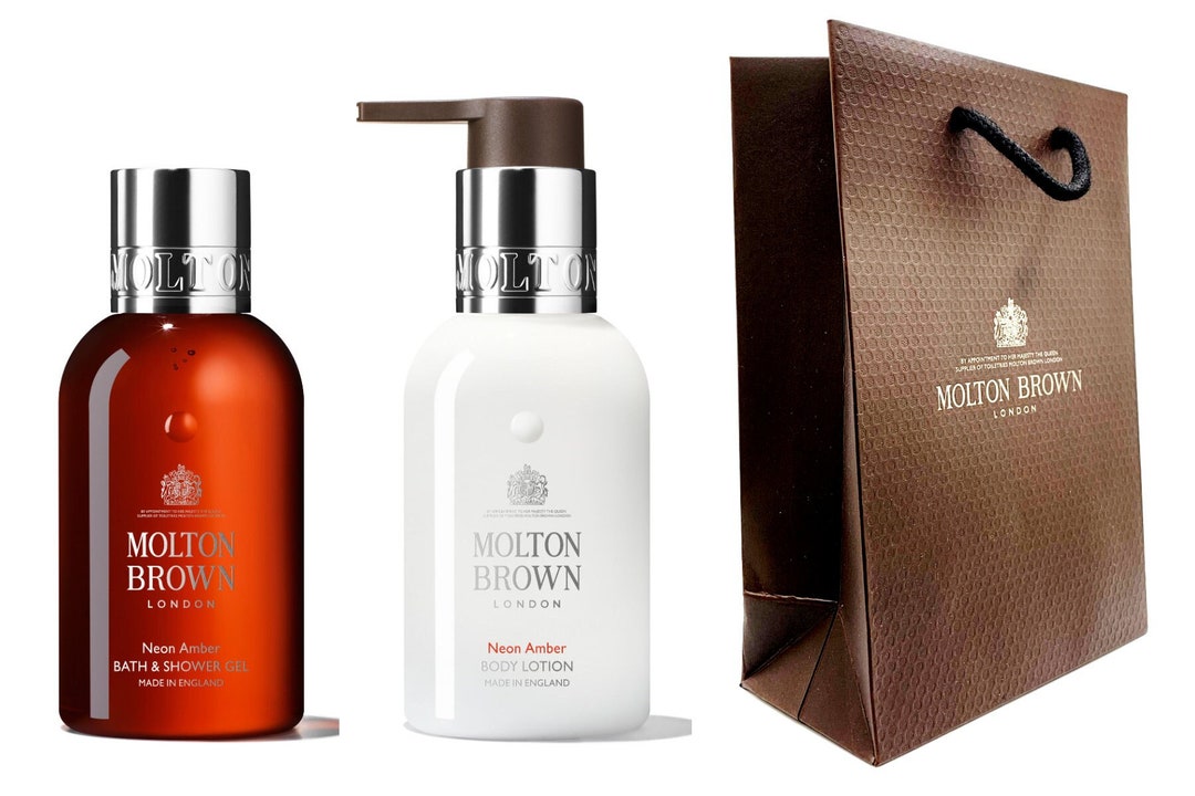 Molton Brown Neon Amber Shower Gel & Body Lotion Gift Set 200ml Gift ...