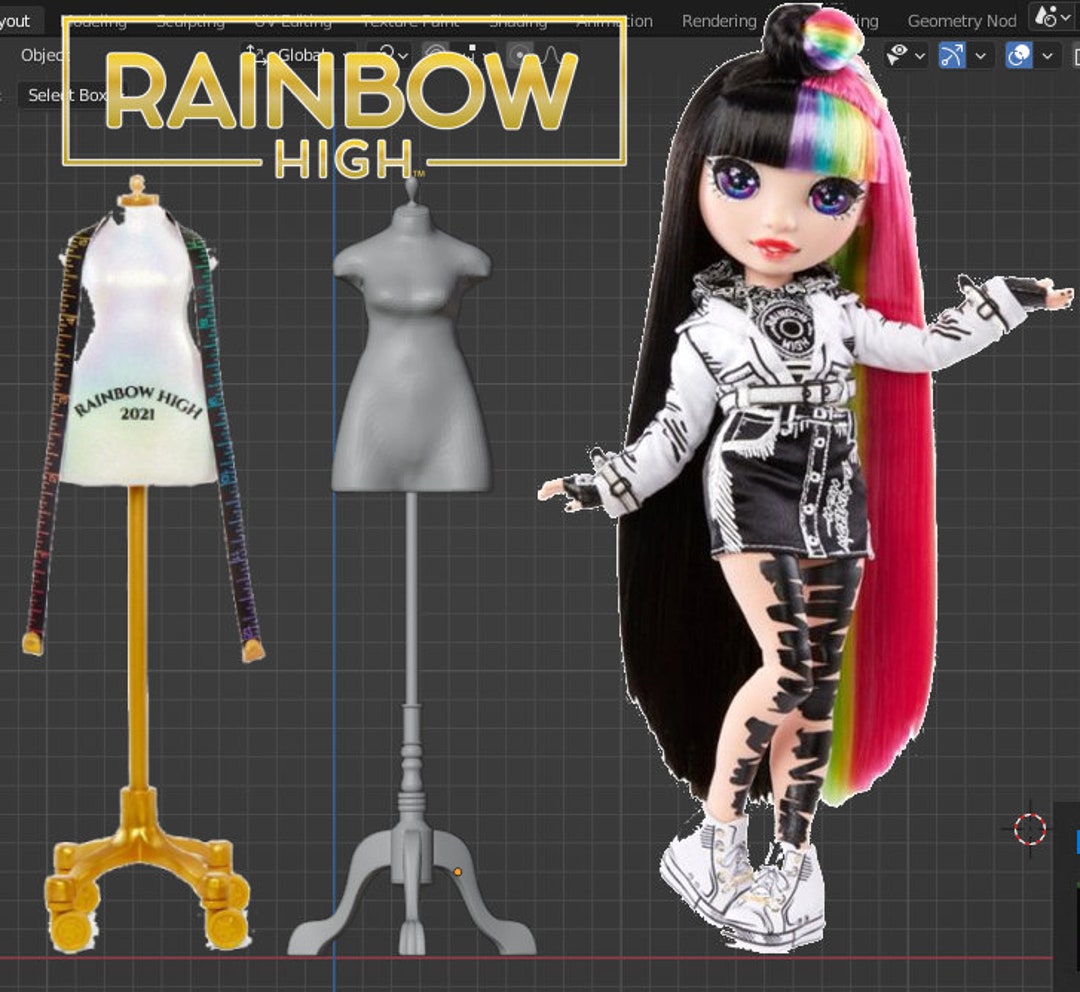Rainbow High Dress Form Mannequin and 3 Hanger Models Replacements ...