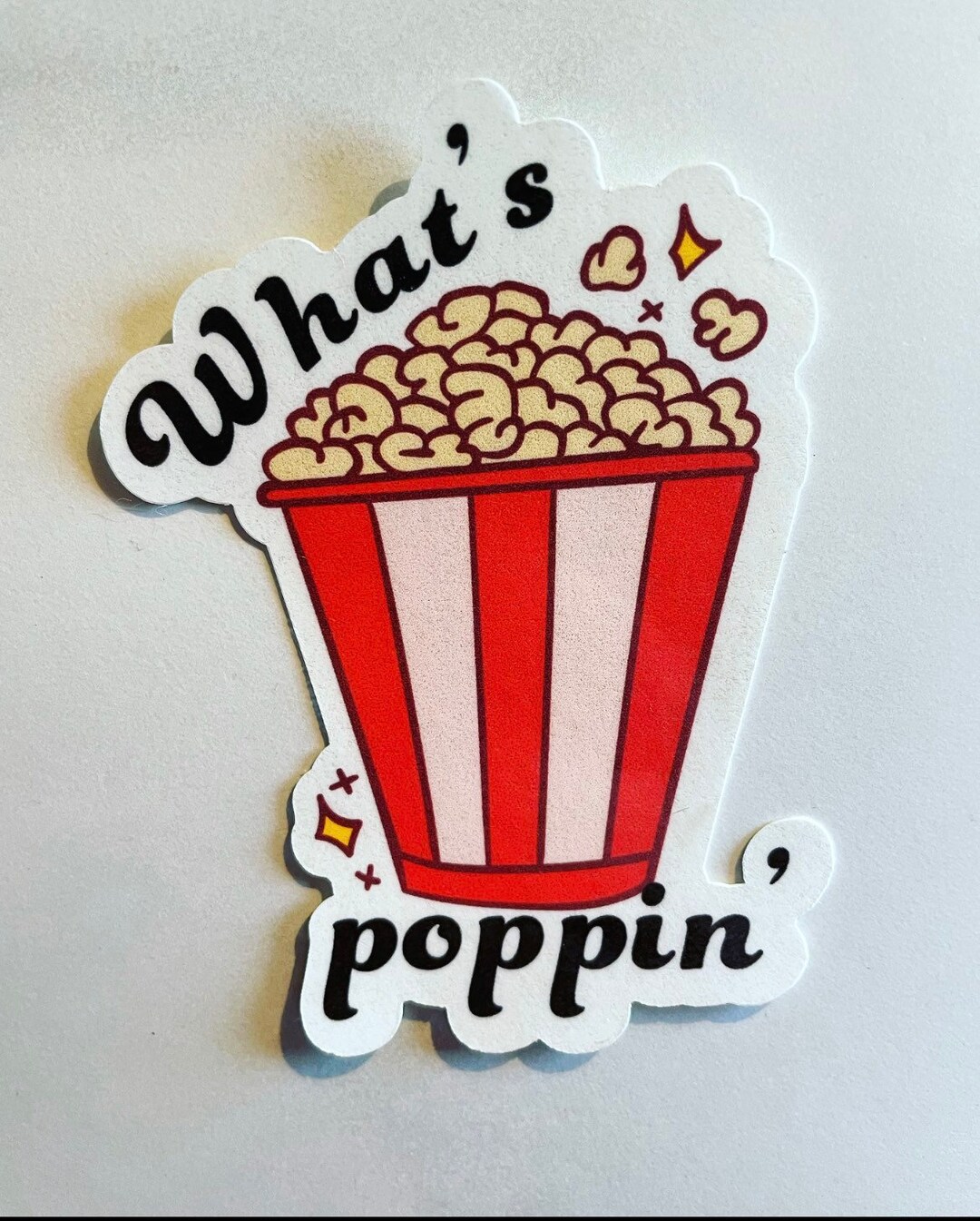 Whats Poppin Movie Popcorn Sticker - Etsy