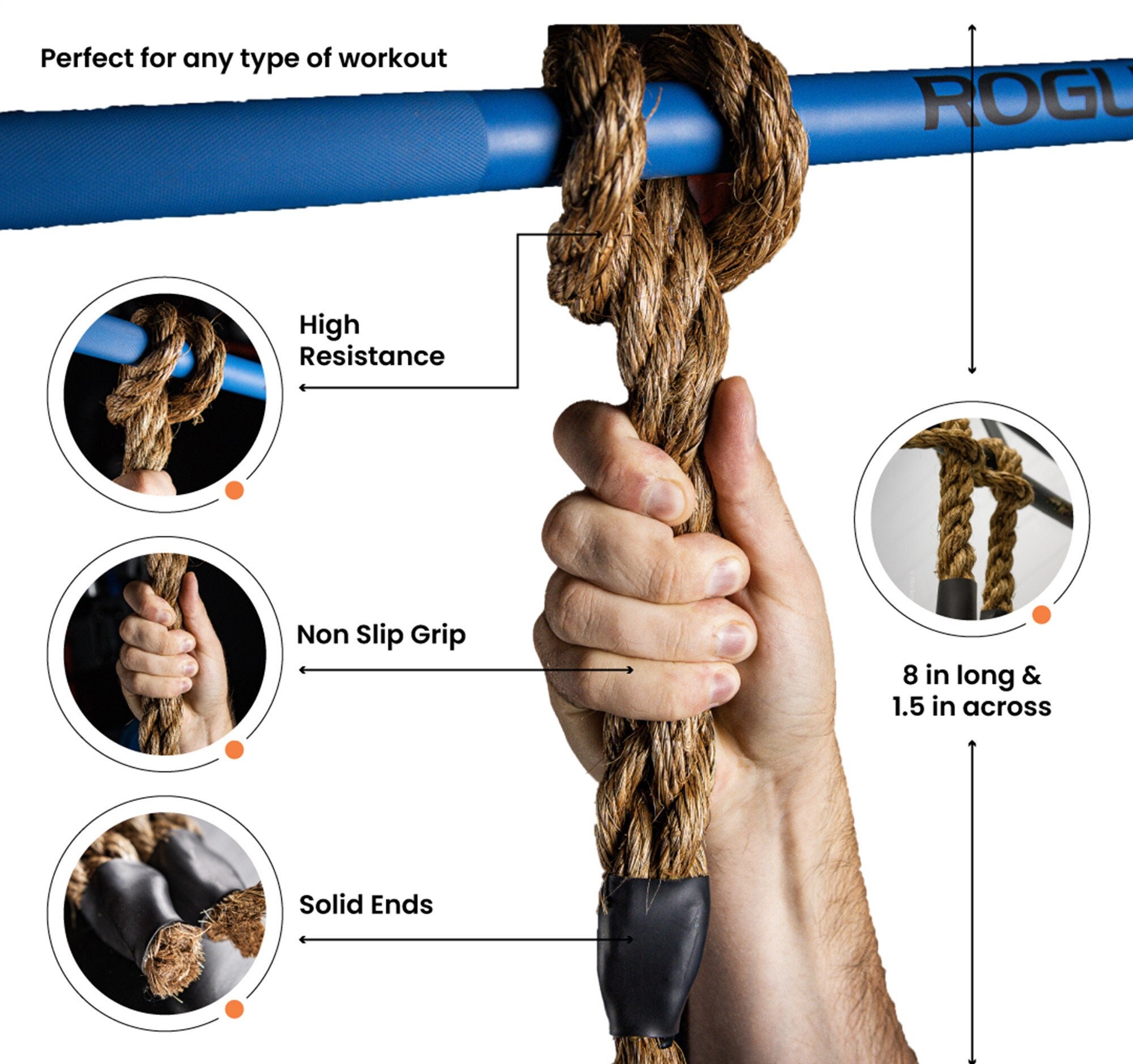 Rope Grips Pull-up Grip Strength Ninja Warrior Training Spartan Race ...
