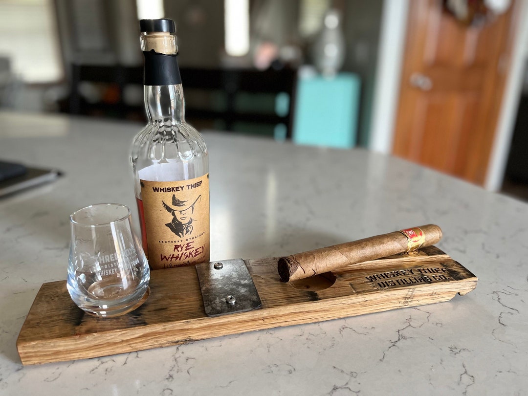 Bourbon Barrel Stave Cigar Glencairn Glass Holder - Etsy