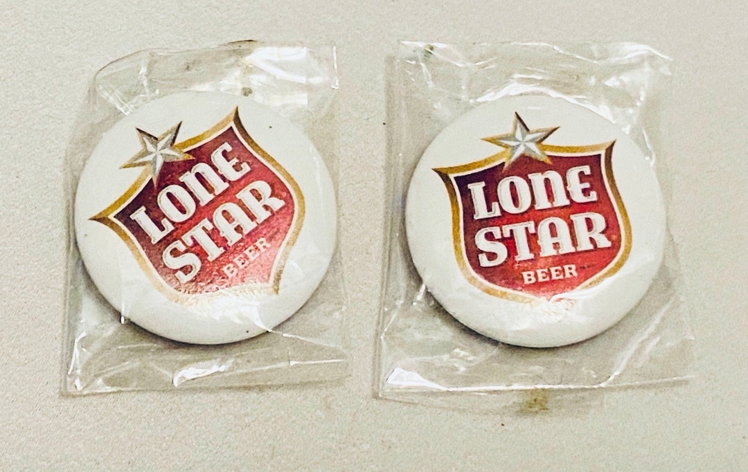 LONE STAR Beer Souvenir Buttons From San Antonio, Texas. Sealed in ...