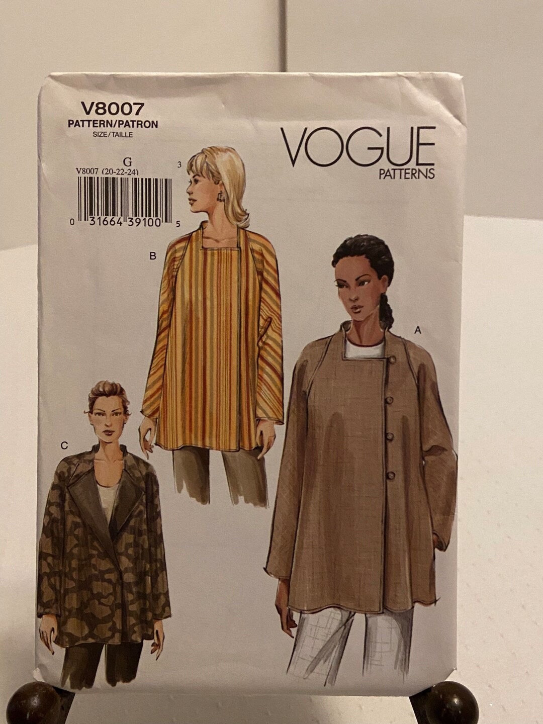 Vogue 8007 Pattern. Size 20, 22, 24. Pattern Has Not Been Cut. Original ...