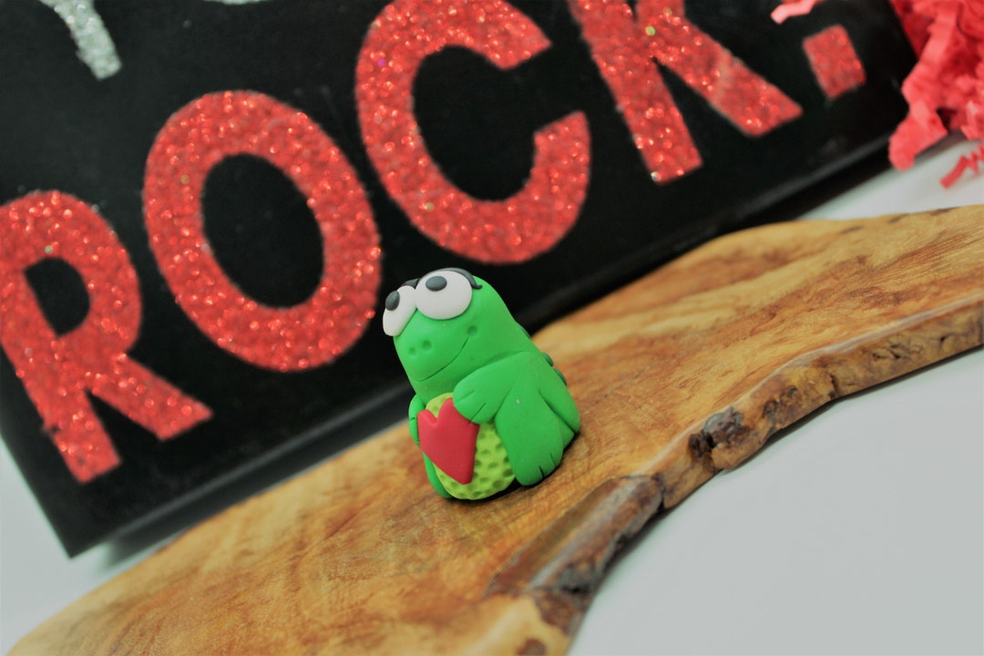 Valentine's Polymer Clay Frog With Heart - Etsy