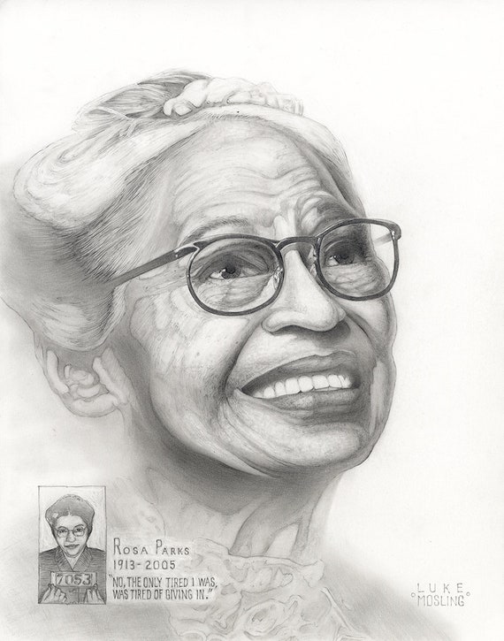 Rosa Parks Portrait / Civil Rights Icon | Etsy