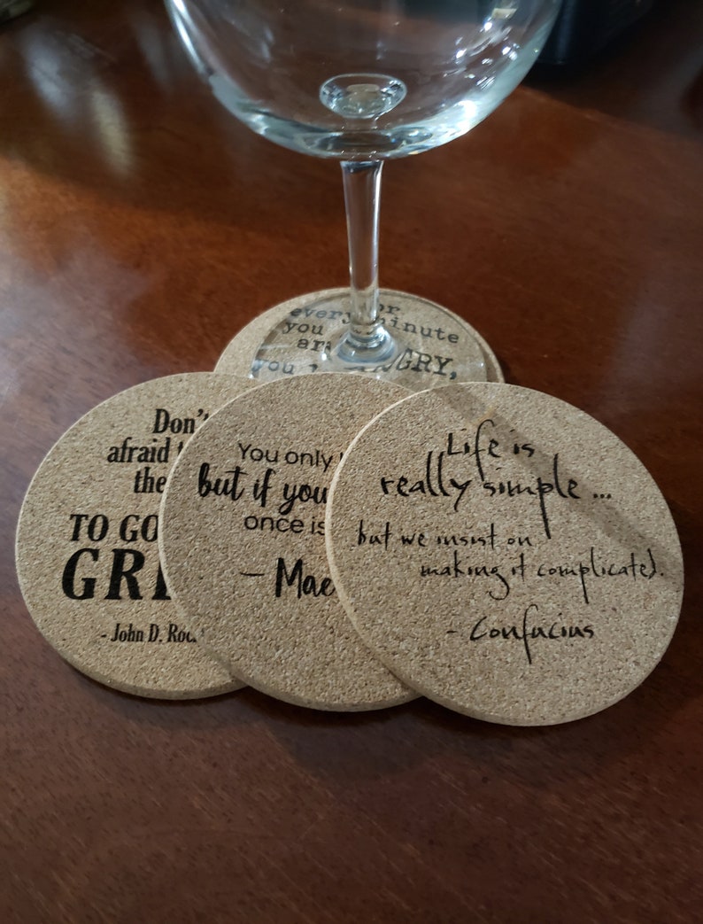 Inspirational Quote Coasters / Wise Sayings / Famous Quotes / 4 Round ...