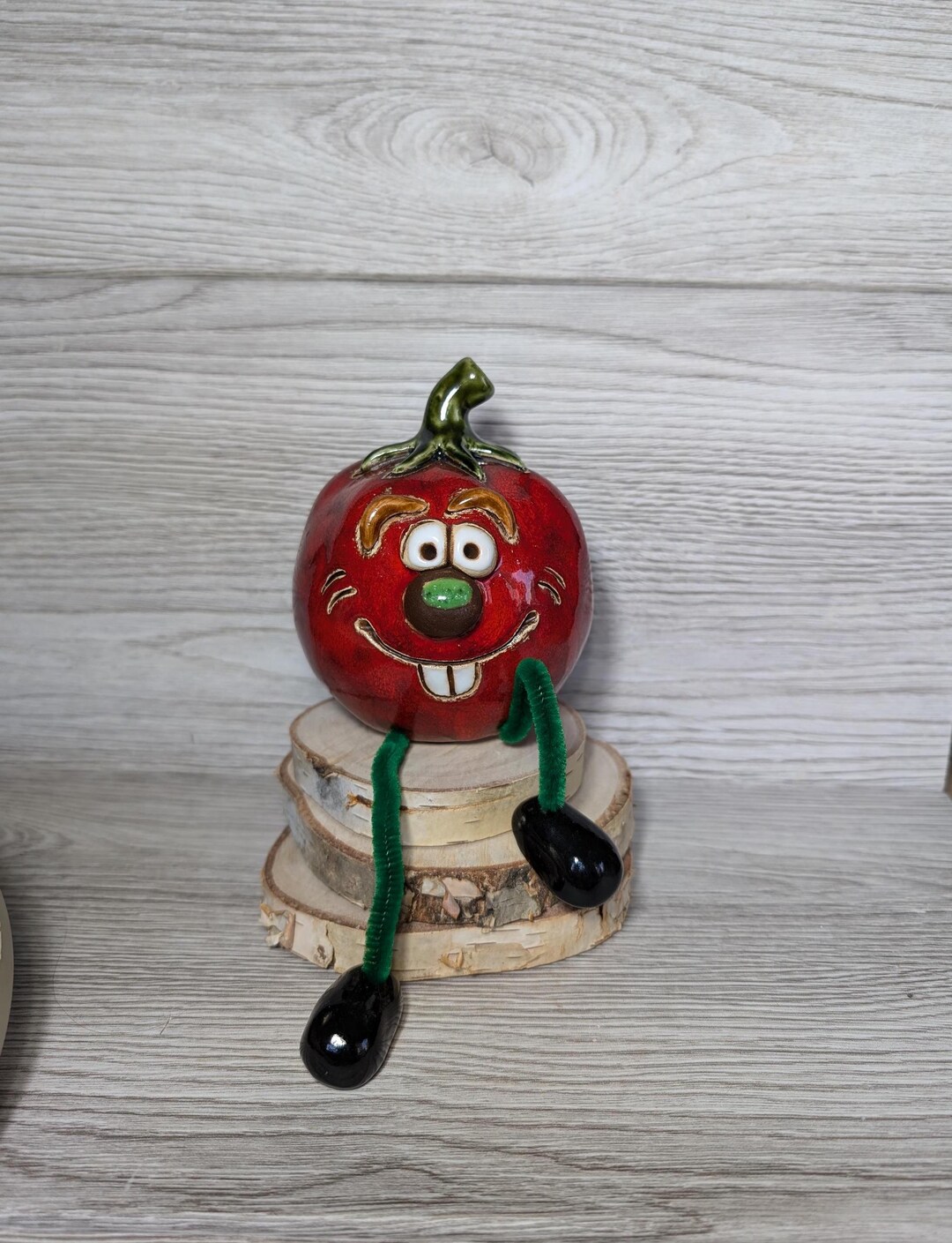 Edge Sitter Tomato 12 Cm Ceramic Figure Fruit Kitchen Decoration ...