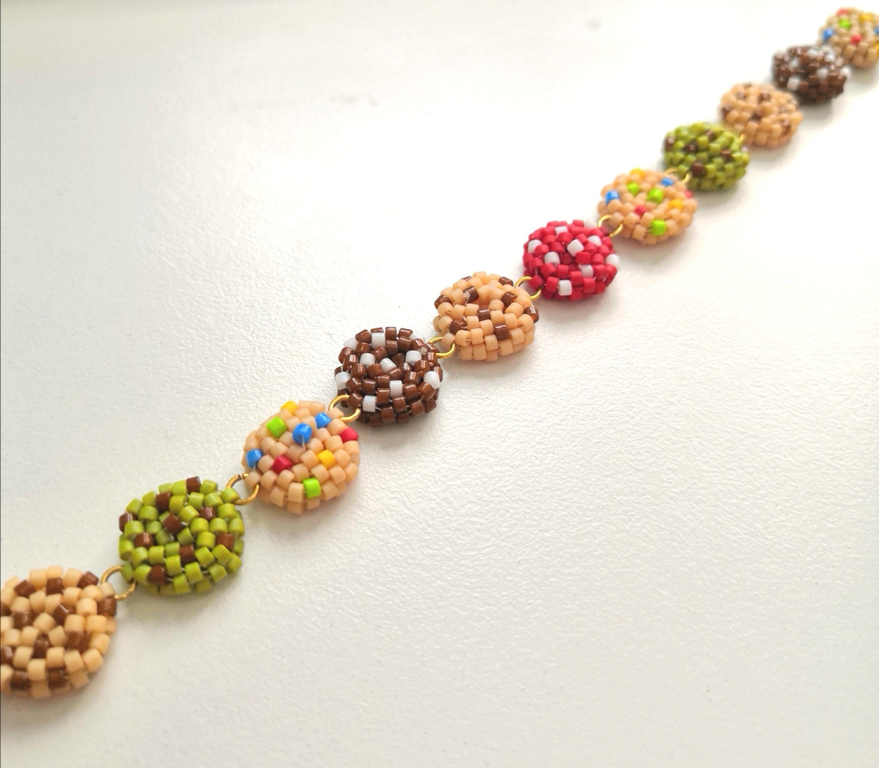 Cookies Bracelet Beading Tutorial, 3D Miniature Food Pattern, Cute ...