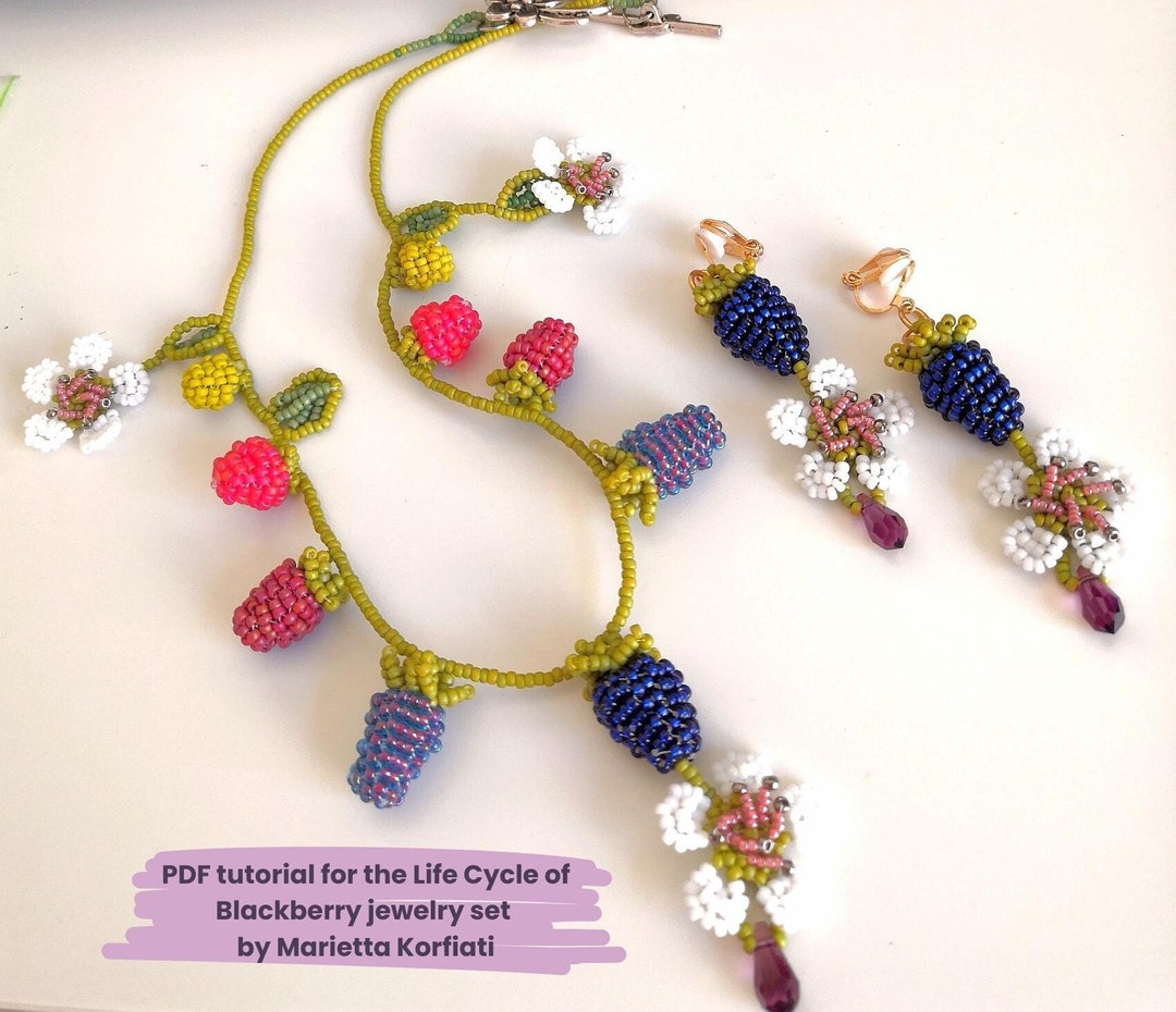 PDF Beading Tutorial Life Cycle of Blackberry Jewelry Set, 3D Fruit ...