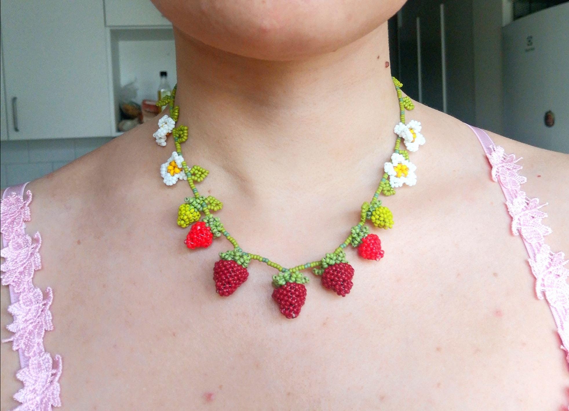 Cottagecore Style Necklace, Handmade Fairycore Choker, Unique Realistic ...