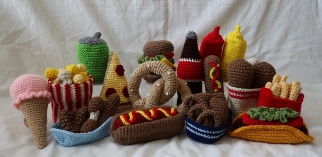 Crochet Play Food Handmade Pretend Play Kitchen Restaurant Food ...
