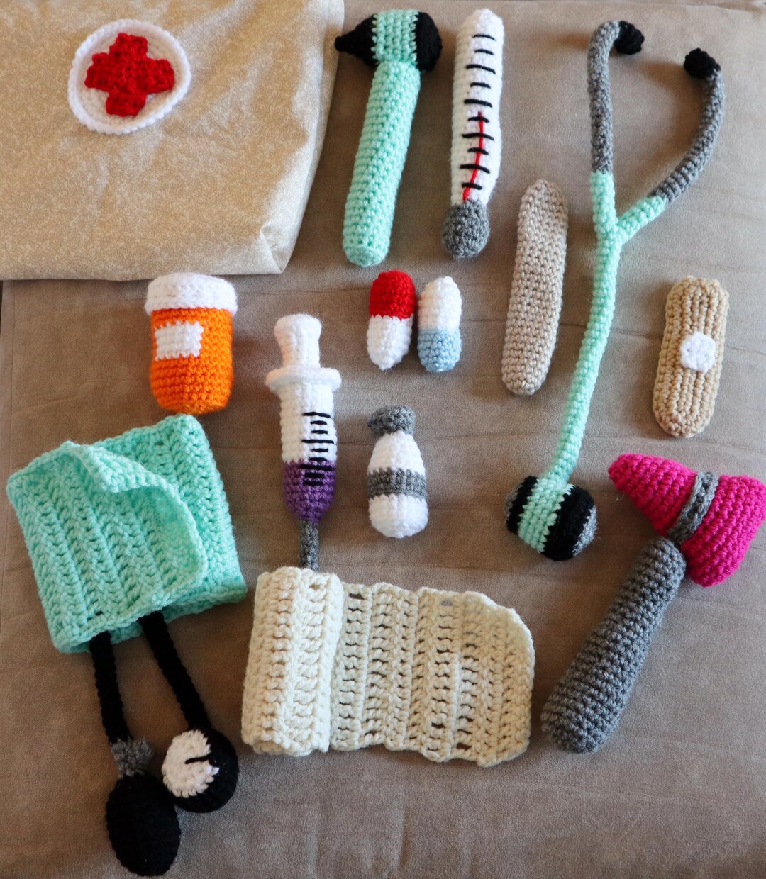 Crochet Medical / Doctor Kit: Handmade Pretend Play Medical Toy - Etsy