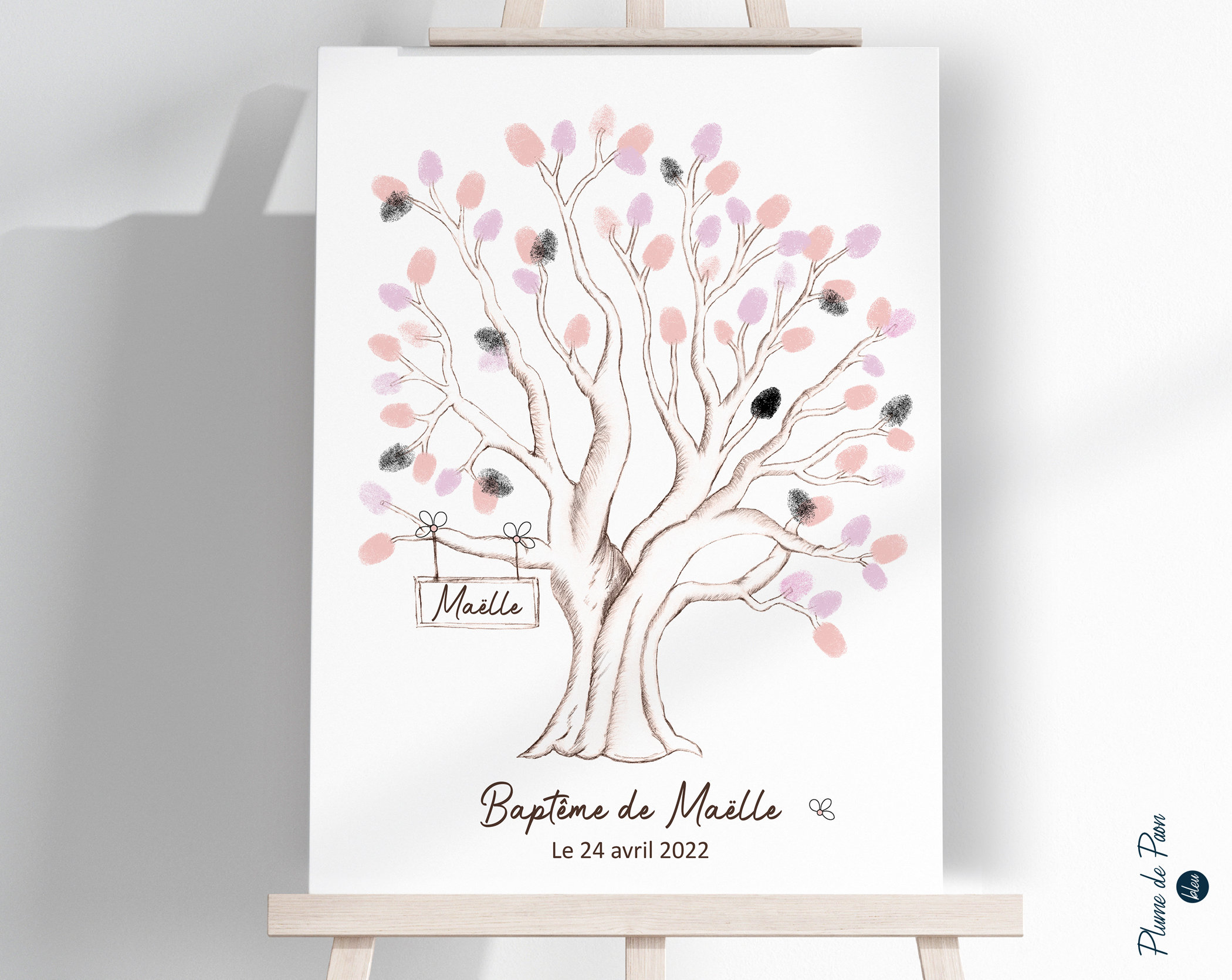 Personalized Fingerprint Tree | Poster or Framed Print | Guest Book for ...