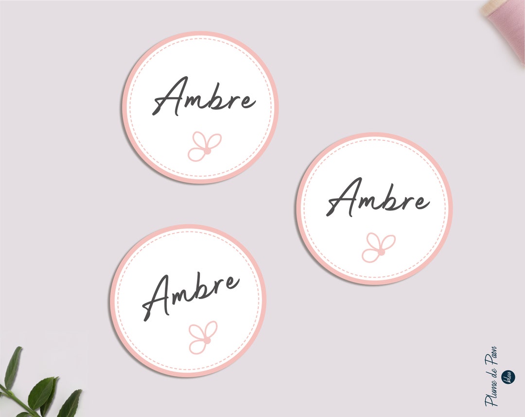Personalized Girl Sticker Label Sticker, 40 Mm Round Sticker With First ...