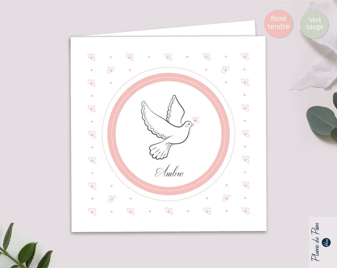 Dove Invitation - “dove” Invitation Card With Photo | Baptism ...