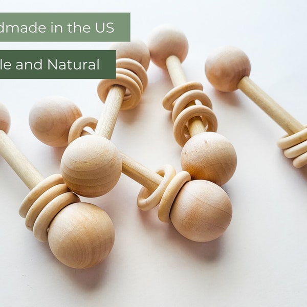 Wooden Baby Rattle - Etsy