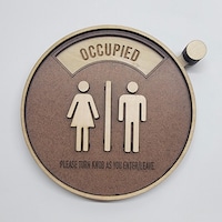 Circle Edition Occupied Bathroom Door Sign | Do Not Disturb Wood Bead ...