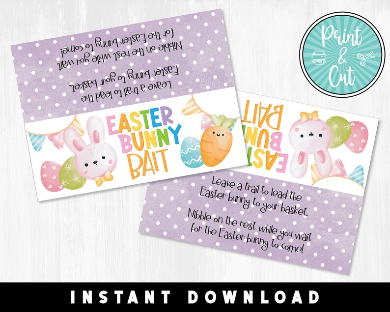 Easter Bunny Bait Printable Bag Topper, Easter Bunny Bait, Easter Treat ...