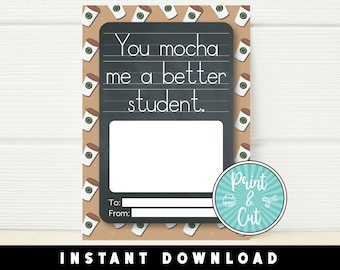 Coffee Gift Card Holder Printable Teacher Appreciation Gift - Etsy