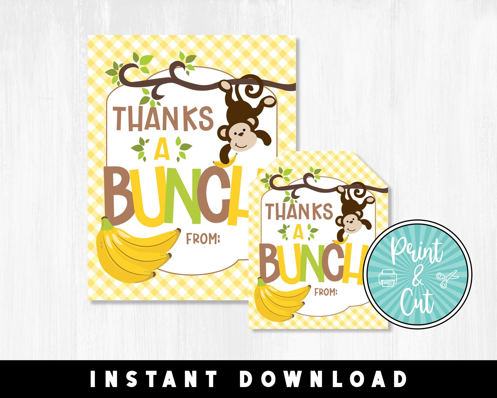 Banana Gift Tag Appreciation Gift Tag Printable Treat Bag - Etsy