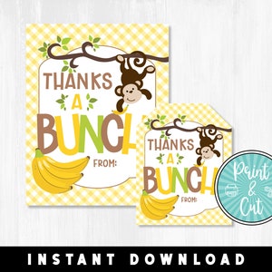 Banana Gift Tag Appreciation Gift Tag Printable Treat Bag - Etsy