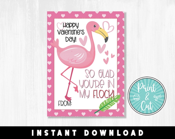 Flamingo Valentines, Printable Valentine's Day Cards, Valentine Cards ...
