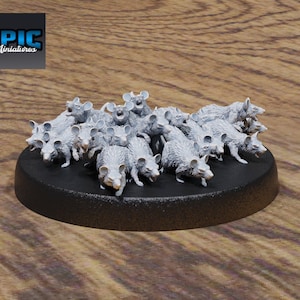 Large Rat Swarm - 28mm/32mm - Epic Miniatures- City Sewers - Fits on a ...