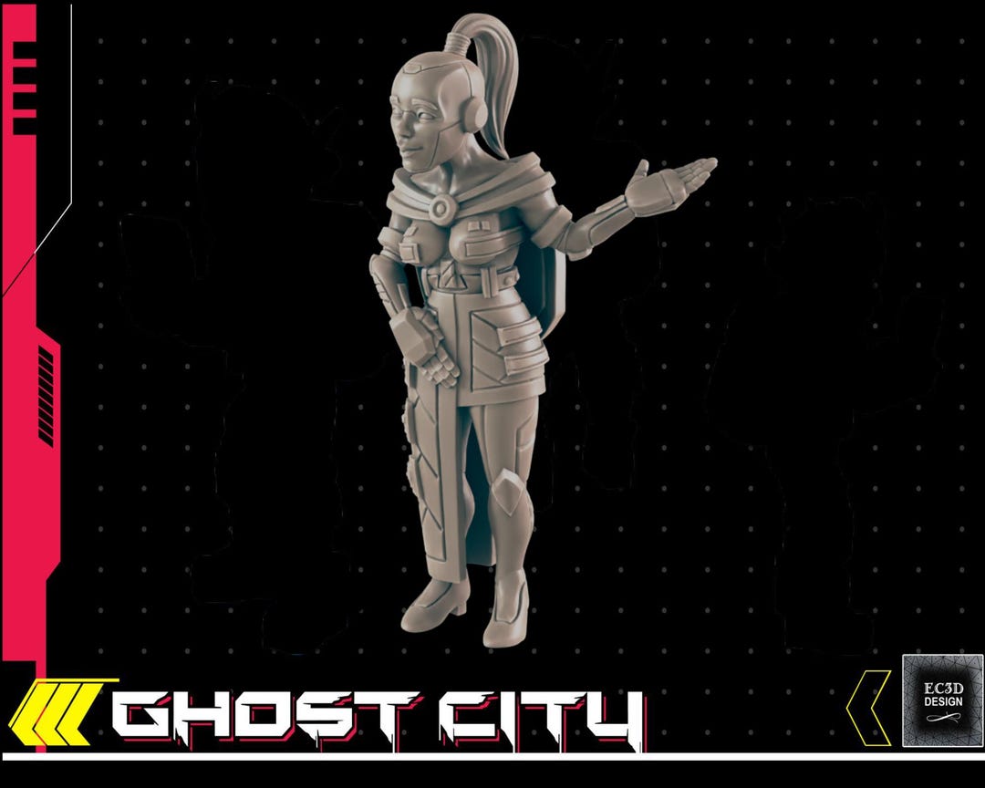 Android Server/waitress- Cyberpunk Theme - 28mm or 32mm - Ghost City - Etsy