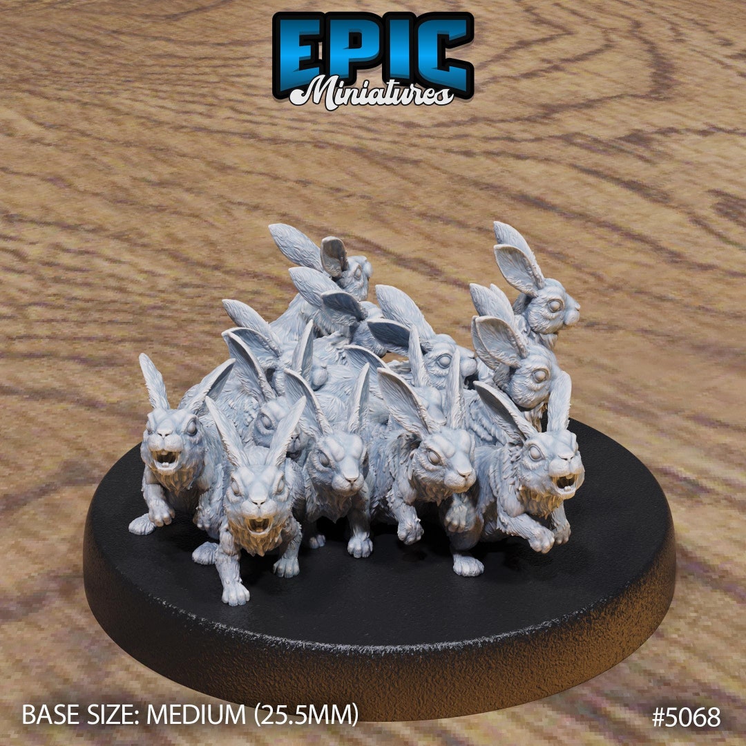 Rabbit Swarm - True 28mm Scale - Epic Miniatures - Halfling Meadows ...