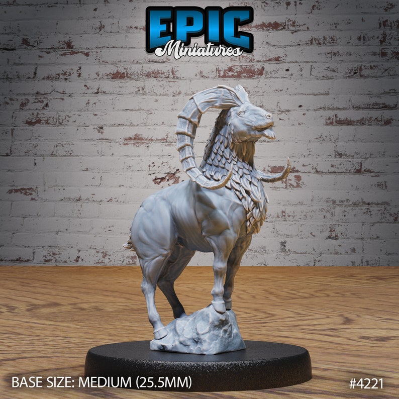 Armored Goat - 28mm Scale - Epic Miniatures - Dwarf Mountain - Fits on ...
