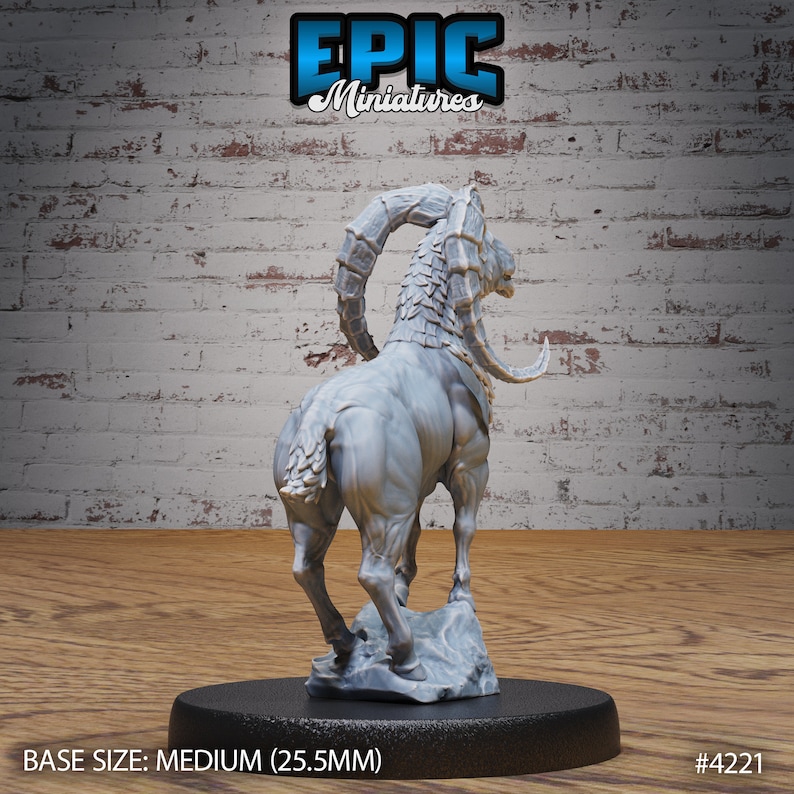 Armored Goat - 28mm Scale - Epic Miniatures - Dwarf Mountain - Fits on ...